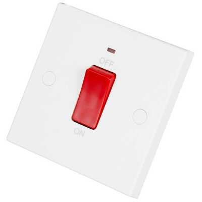 BG 45A DP 1 Gang Switch with Neon White (974) | CEF