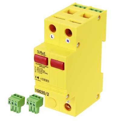 MCG 25kA 2 Module Single Pole and Neutral Type 1+2+3 Surge Protector ...