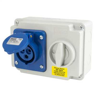 Connexs 16A 2P+E 240V Interlocked Switched Socket IP44 (CX163P240SIS) | CEF