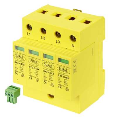 MCG 40kA 4 Module 3 Pole and Neutral Type 2+3 Surge Protector (SY2-C40X ...