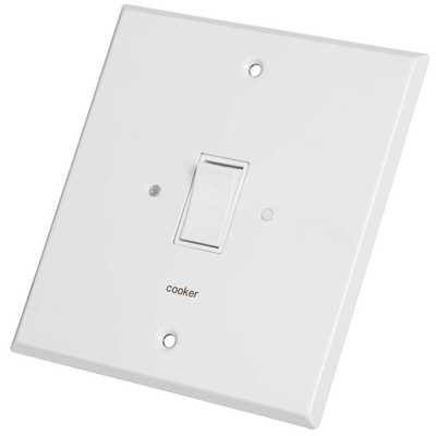 Crabtree 50A DP Control Unit marked Cooker White (4523) | CEF