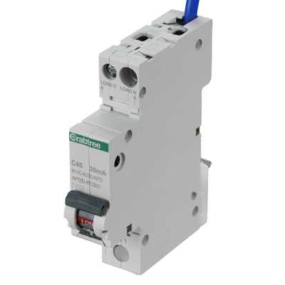 Crabtree 40A Double Pole 1 Module C Curve 6kA 30mA AFDD Combined RCBO (61/C4030AFD) | CEF