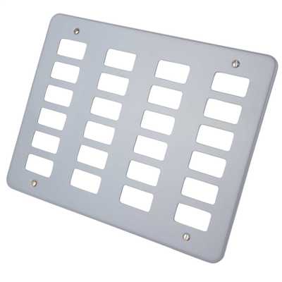 Crabtree 24 Gang Grid Front Plate Metalclad (6580/24BG) | CEF