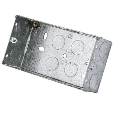 Deta 2 Gang 47mm Flush Metal Knockout Box (Sold in 1's) (DB168) | CEF