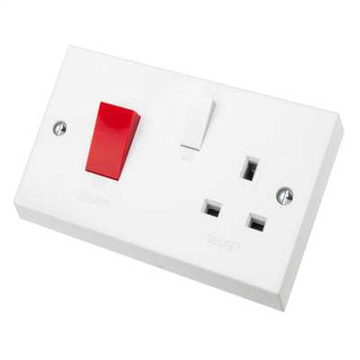 45A DP Cooker Control Unit Switch Socket White | CEF