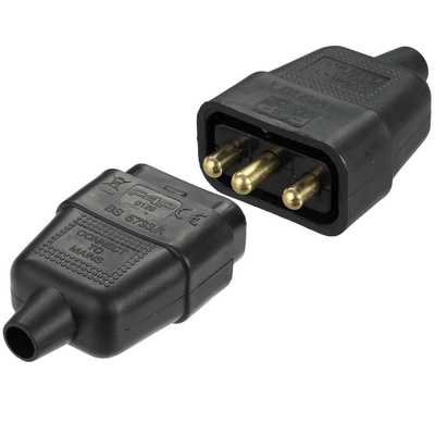 F4P 10A 3 Pin Connector Black (F4PNC10/3B) | CEF