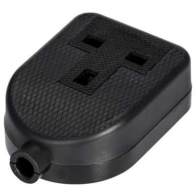 F4P 13A 1 Gang Rubber Trailing Socket Black (F4PRTSB) | CEF