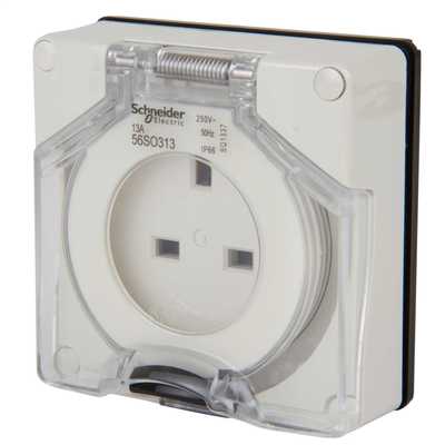 Schneider Clipsal 13A 1 Gang Socket IP66 Grey (56SO313LEGY) | CEF