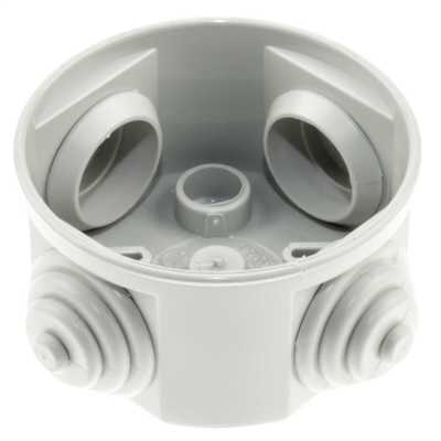 Gewiss Ø65 x 35mm Round PVC Adaptable Box Grey IP44 (GW44001) | CEF