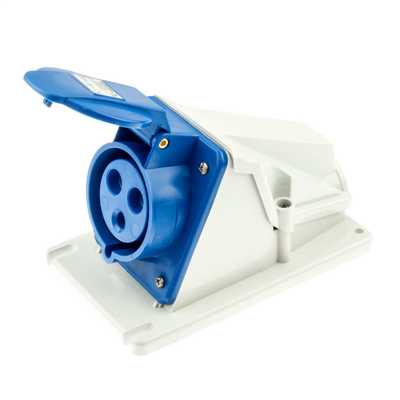 Gewiss 32A 2P+E 230V Angled Wall Mounted Socket IP44 (GW62488) | CEF