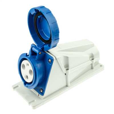 Gewiss 63A 2P+E 230V Angled Wall Mounted Socket IP67 (GW63522) | CEF