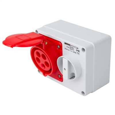 Gewiss 32A 3P+N+E 415V Interlocked Switched Socket IP44 (GW66020) | CEF