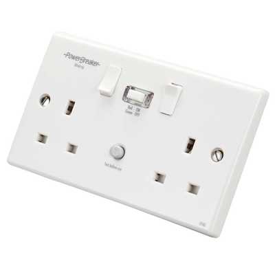 PowerBreaker 13A 2 Gang Type A Passive RCD Socket (K22-WP) | CEF