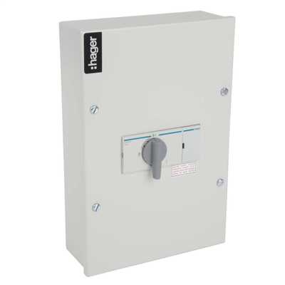 Hager 100A TP+N Metal Isolator Switch Disconnector (JAB410B) | CEF