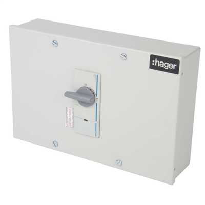 Hager 100A TP+N Metal Isolator Switch Disconnector (JAB410B) | CEF