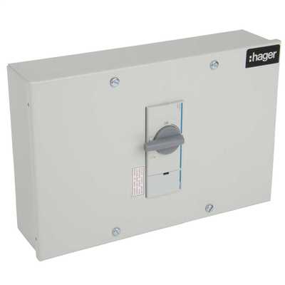 Hager 100A TP+N Metal Isolator Switch Disconnector (JAB410B) | CEF