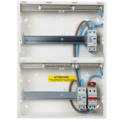 Hager 12 + 14 Dual Row Dual RCD Split Load Metal Clad Consumer Unit ...