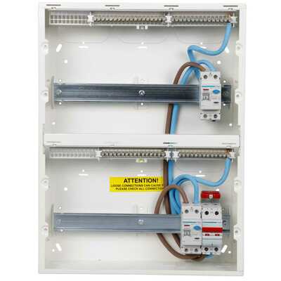 Hager 12 + 14 Dual Row Dual RCD Split Load Metal Clad Consumer Unit ...