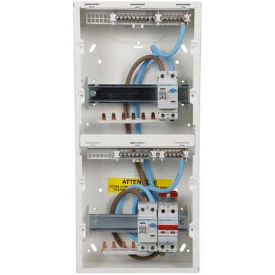 Hager 4 + 6 Dual Row Dual RCD Split Load Metal Clad Consumer Unit ...