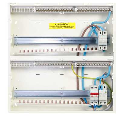 Hager 18 + 20 Dual Row 100A Isolator Incomer Metal Clad Consumer Unit ...