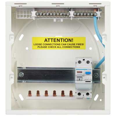 Hager 6 Way 63A 30mA Type A RCD Incomer Metal Clad Consumer Unit ...