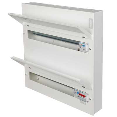 Hager 18 + 20 Dual Row Dual 100A RCD Split Load Metal Clad Consumer ...