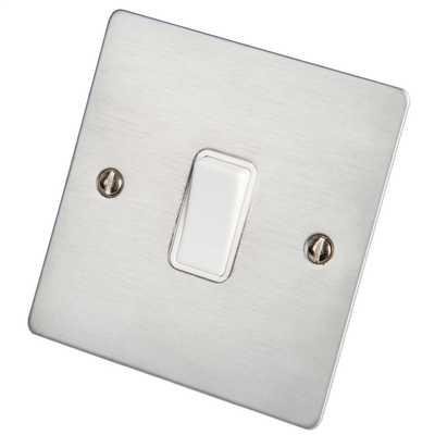 Hamilton Sheer 10A 1 Gang 2 Way Light Switch White Insert Satin Chrome ...