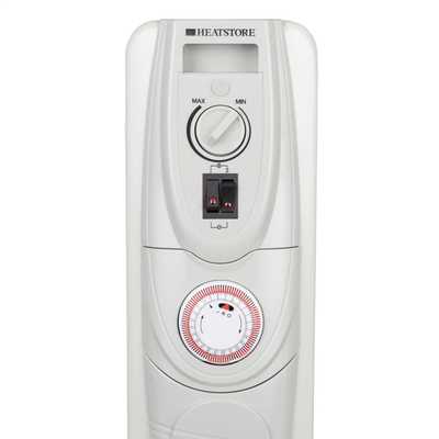 Heatstore 1.5kW Oil Filled Column Radiator with Timer White ...