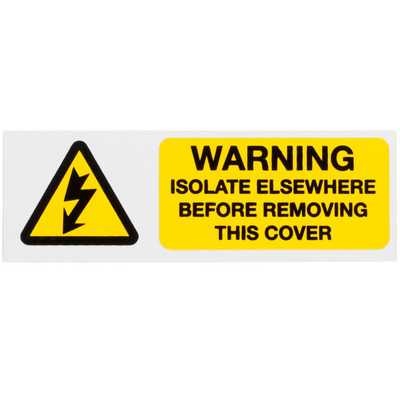 Industrial Signs Warning Isolate Elsewhere Label (Pack of 5) (IS2905RP ...