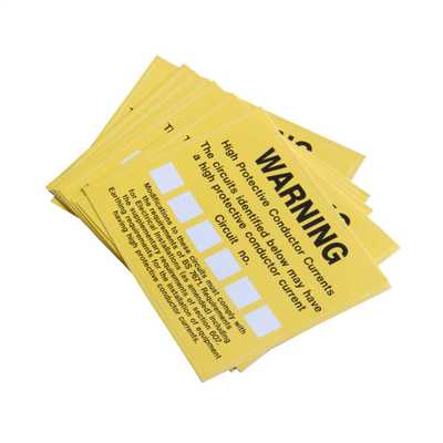 Industrial Signs 75mm x 65mm Warning High Protective Conductor Current ...