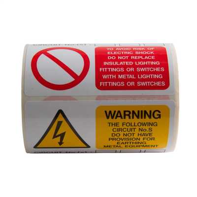 Industrial Signs 75mm x 75mm Warning Earth Provision Label (Roll of 100 ...