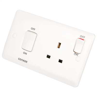 Legrand 45A DP Cooker Control Unit with Neon White (730029) | CEF