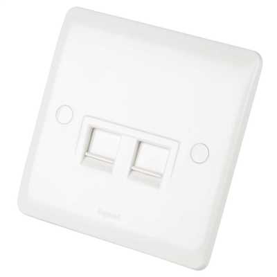 Legrand 1 Gang Twin RJ45 Data Socket White (730057) | CEF