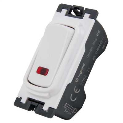 Legrand 20A Single Pole 1 Way Grid Switch with Red LED (735411) | CEF