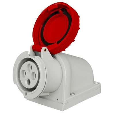 Lewden 32A 3P+E 400V Wall Mounted Socket IP67 (509236) | CEF