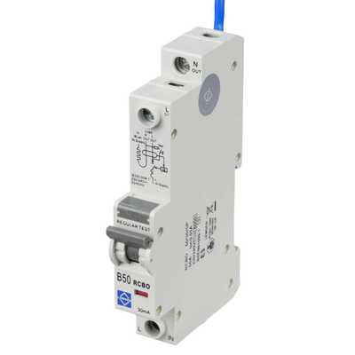 Lewden 50A Single Pole 1 Module B Curve 6kA 30mA Type AC RCBO (RCBO-50/30/SP) | CEF