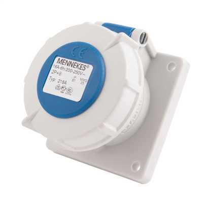 Mennekes 16A 2P+E 230V Panel Mounted Socket IP67 (218A) | CEF