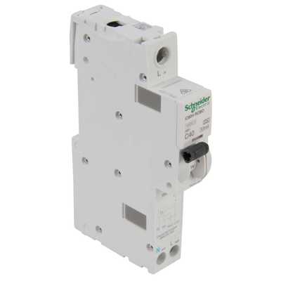 Schneider Acti9 40A Single Pole and Neutral 1 Module C Curve 10kA 30mA Type A RCBO (A9D11840) | CEF