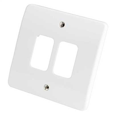 Fits UK Back Box White 2-Gang Double - Brushed Entry/Exit Faceplate For ...