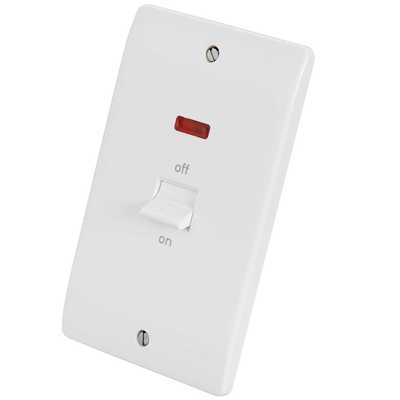 MK Logic Plus 50A DP 2 Gang Vertical Switch with Neon White (K5215WHI ...