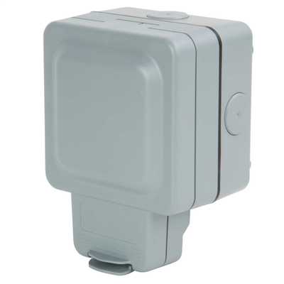 MK Masterseal Plus 13A 1 Gang Unswitched Socket Weatherproof IP66 Grey ...