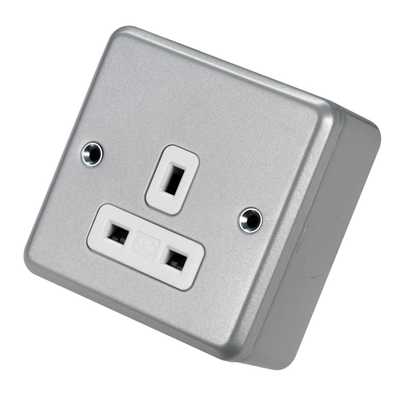 MK Metalclad Plus 13A 1 Gang Unswitched Socket Metal Clad (K848ALM) | CEF