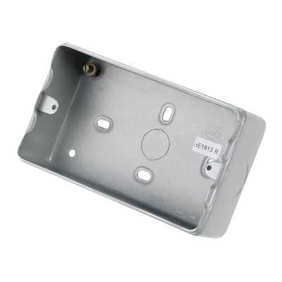 MK Grid Plus 2 Gang Surface Metal Back Box with Knockouts (K8902ALM) | CEF