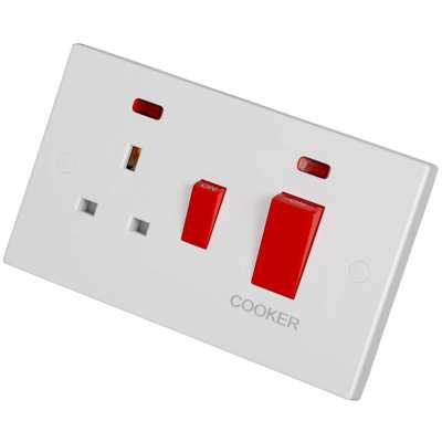 Knightsbridge 45A DP Cooker Control Unit with Neon White (SN8333N) | CEF