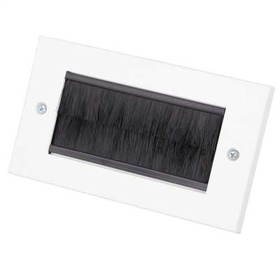 Philex 2 Gang Cable Outlet Plate Black Brushes (70436R) | CEF