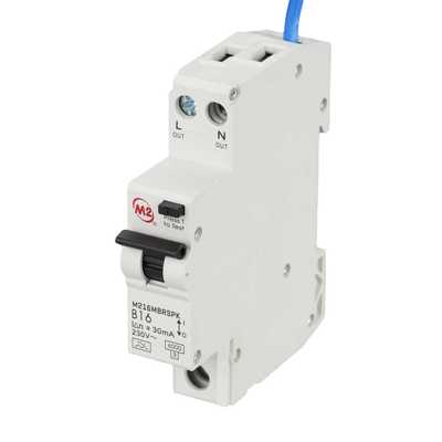 M2 16A Single Pole 1 Module B Curve 6kA 30mA Type A Compact RCBO (M216MBRSPKA) | CEF