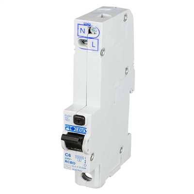 Proteus XL 6A Single Pole and Neutral 1 Module C Curve 10kA 30mA Type A RCBO (XL6CR) | CEF