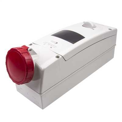 Scame ADVANCE 2 63A 3P+E 415V Interlocked Switched RCD Protected Socket ...