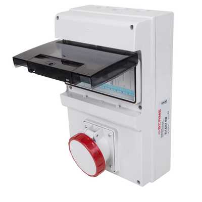 Scame DOMINO 63A 3P+N+E 415V RCD Protected Socket IP66 (671.6317-RW) | CEF