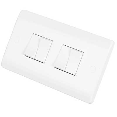 Scolmore Click Mode 10A 4 Gang 2 Way Light Switch White (CMA019) | CEF